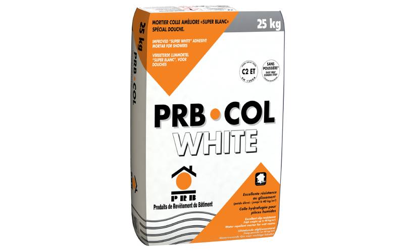 COL WHITE : mortier colle amélioré « super blanc », spécial douche
