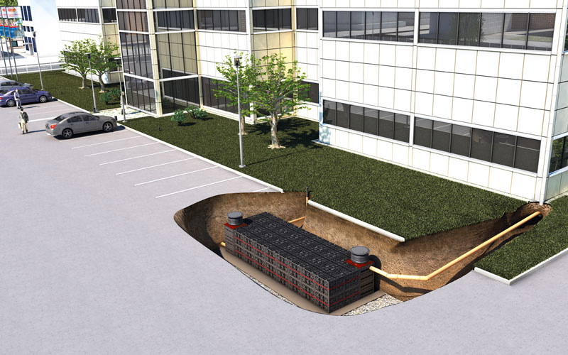 Modules d'infiltration et de rétention des eaux pluviales EcoBloc