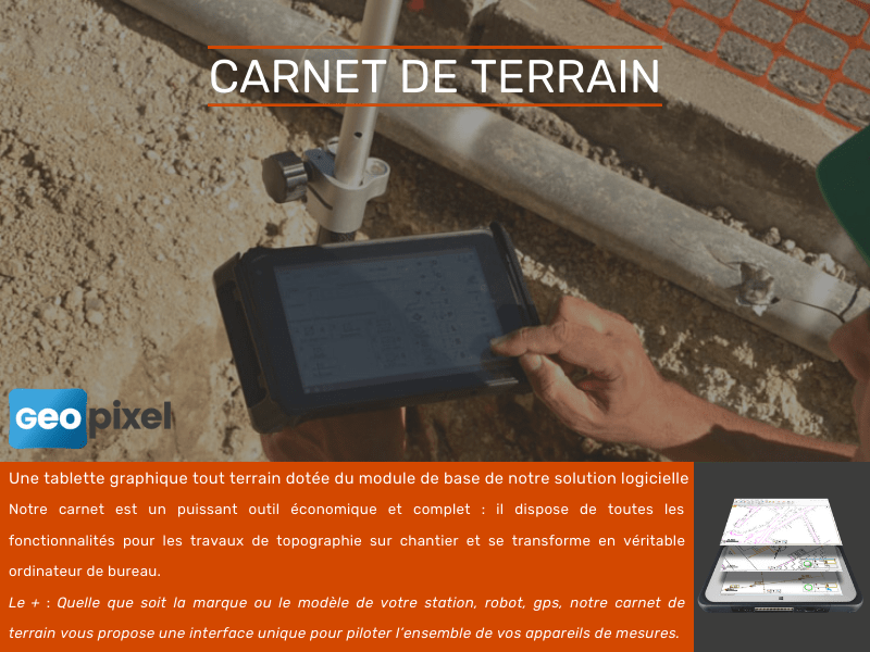 Tablette pour travaux de topographie - Carnet de terrain