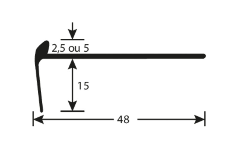 Nez de marche cintrable