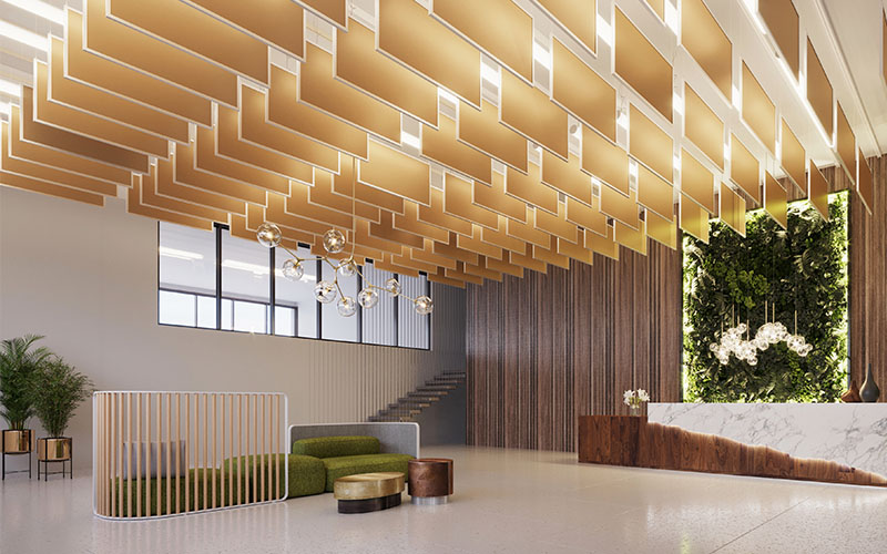 MINERAL Baffle Line L/N : cadre aluminium et surface laminée blanche ...