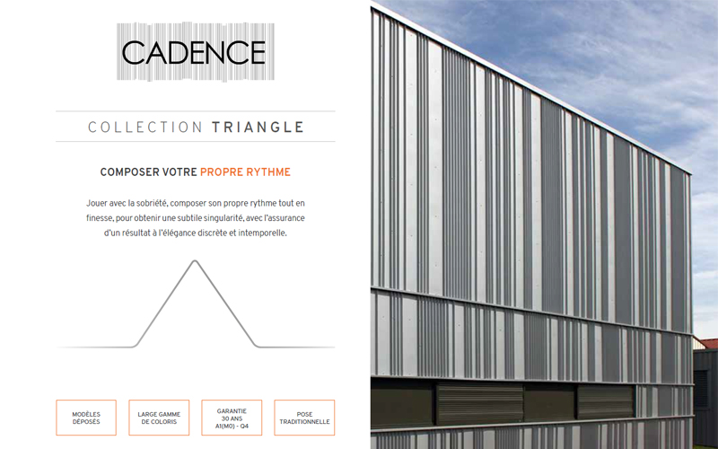 CADENCE TRIANGLE : bardage métallique à effet aléatoire