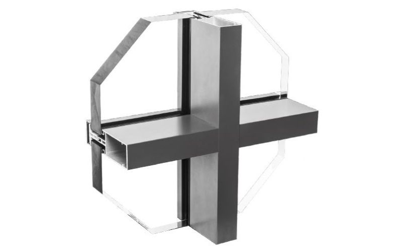 Mur-rideau aluminium ultra-fin W44